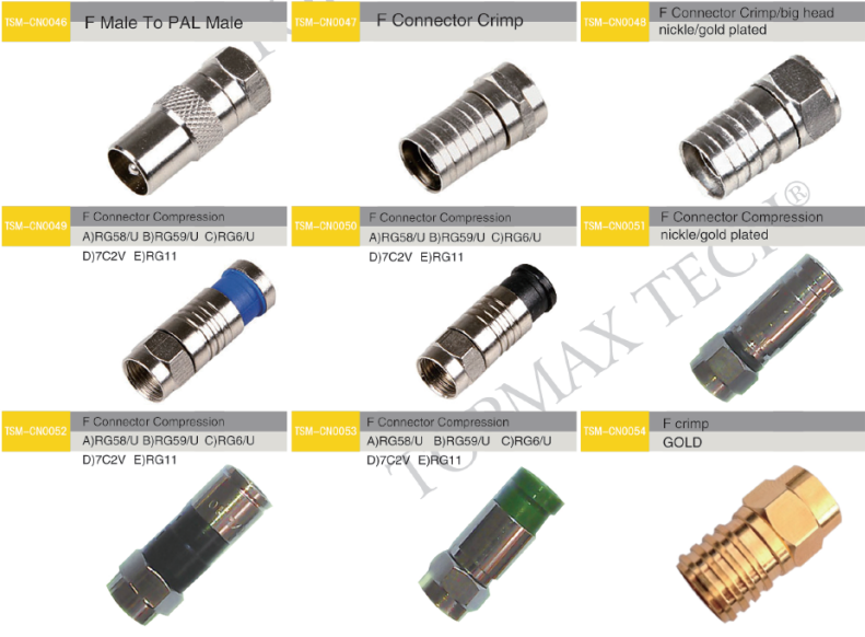 F Male To PAL Male | F Connector Crimp | F Connector Compression ...